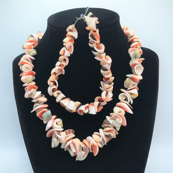 Jewelry | Vintage Anklet Chunky Choker Necklace Set Curled Luhuanus Shell Surfer Island | Poshmark